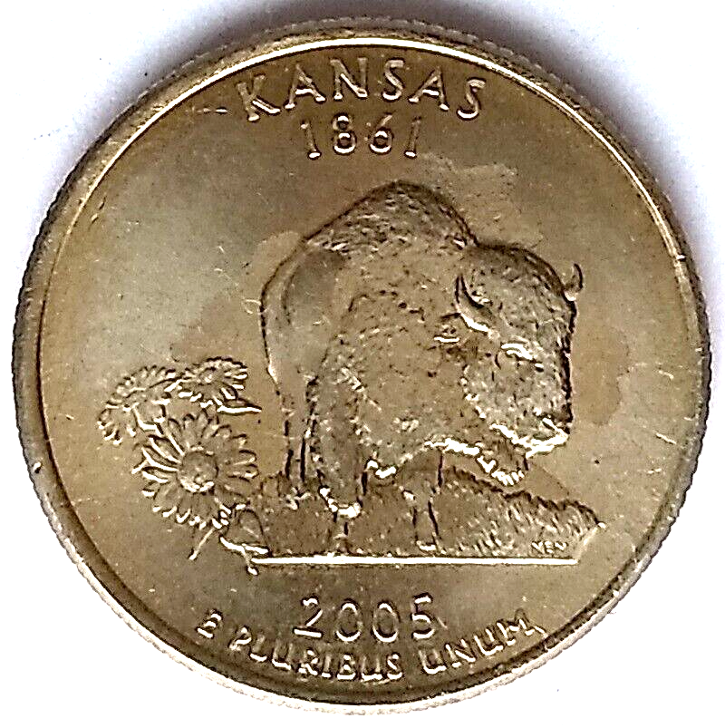 2005P Kansas IN GOD WE RUST Uncirculated State Quarter Mint Error Coin ...