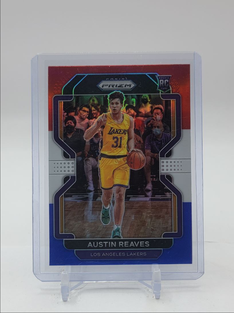 AUSTIN REAVES 2021-22 PANINI PRIZM RED WHITE BLUE ROOKIE LAKERS RC ...