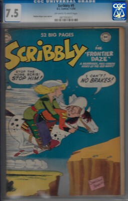 SCRIBBLY #9- CGC 7.5 - HIGRADE COPY-SHELDON MEYER CVR ART-DC 1950 COMIC ...