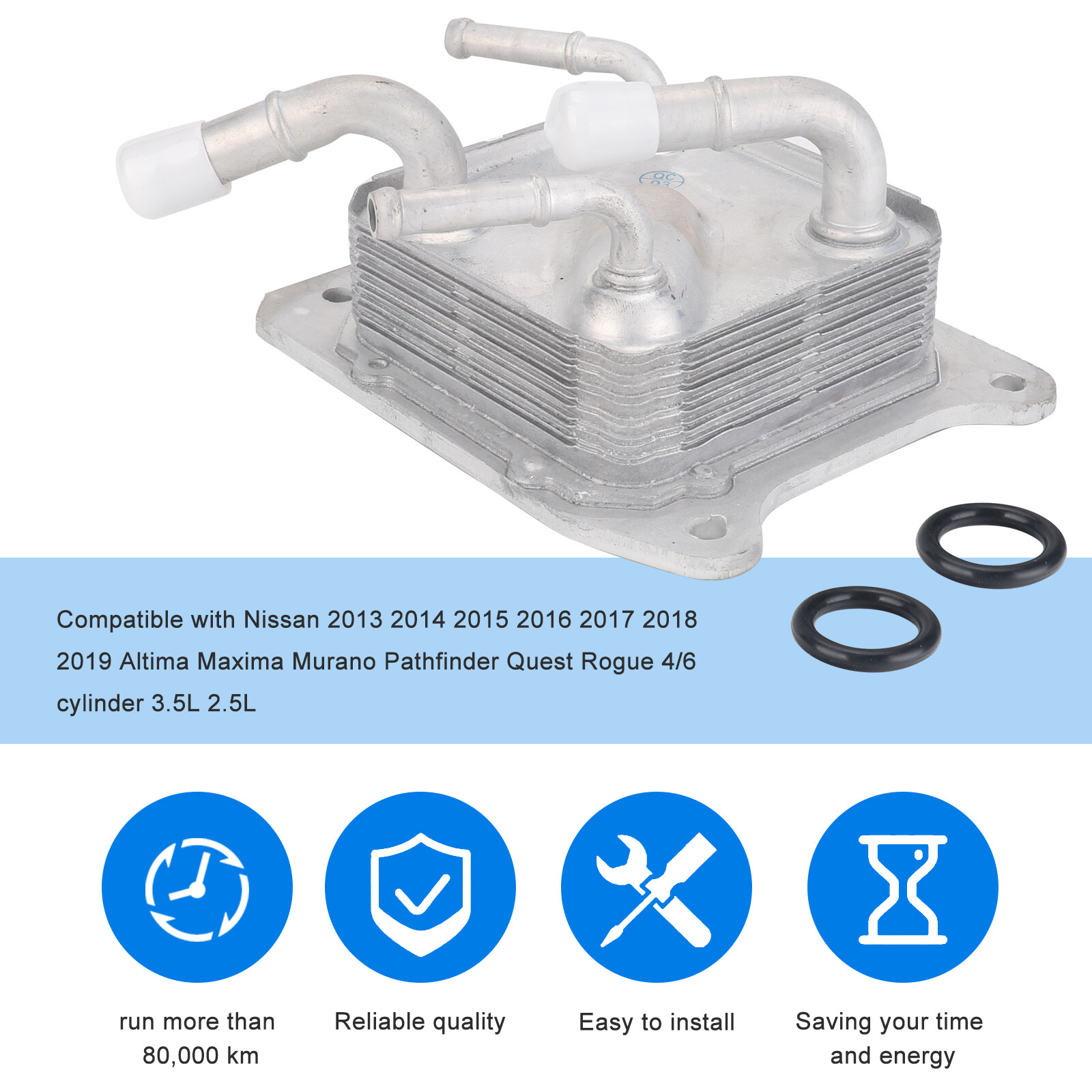 CVT Transmission Oil Cooler + 4 Row Remote Oil Cooler kit Fits Nissan ...