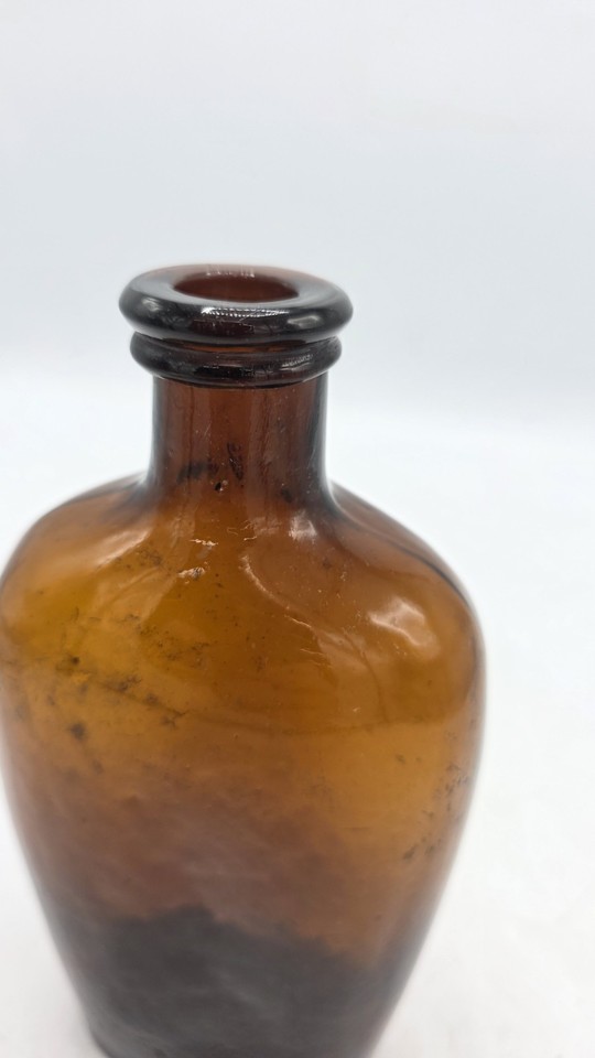 Antique Amber Flask Circa 1865 - 1870 Stoddard Glass 7.5" Good ...