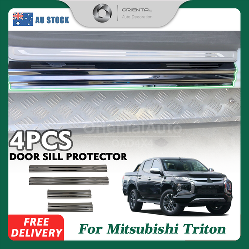 Stainless Door Sills Protector For Mitsubishi Triton MQ MR Dual Cab ...