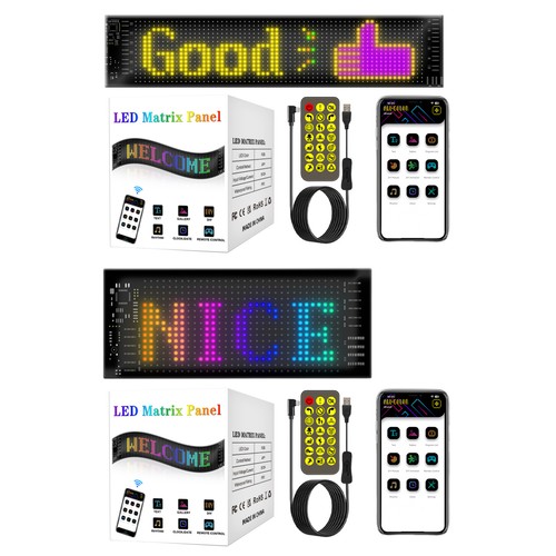 Car Window LED Sign Programmable LED Sign Wireless APP Control Flexible ...