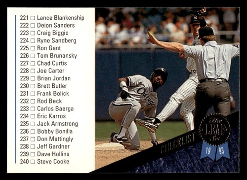 Leaf Checklist #330 MLB 1993 | eBay