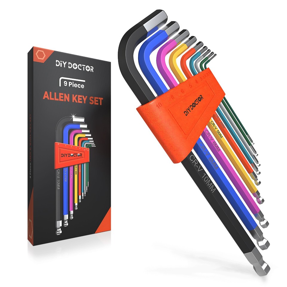 Allen Key Set Torx Twin Pack Metric Ball Star End Hex Folding Wrench ...