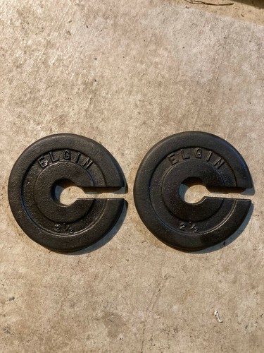 Elgin Slotted Standard (1" hole) RARE Vintage Weight Plates 2.5LB x2 | eBay