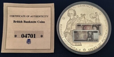 British Banknotes "The £10 Banknote Coin Proof " 50mm 2007 "D" with COA ...