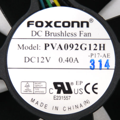 HP Compaq 8000 Elite Foxconn 92mm 12V 0.40 Amp 4 Pin Cooling Fan ...