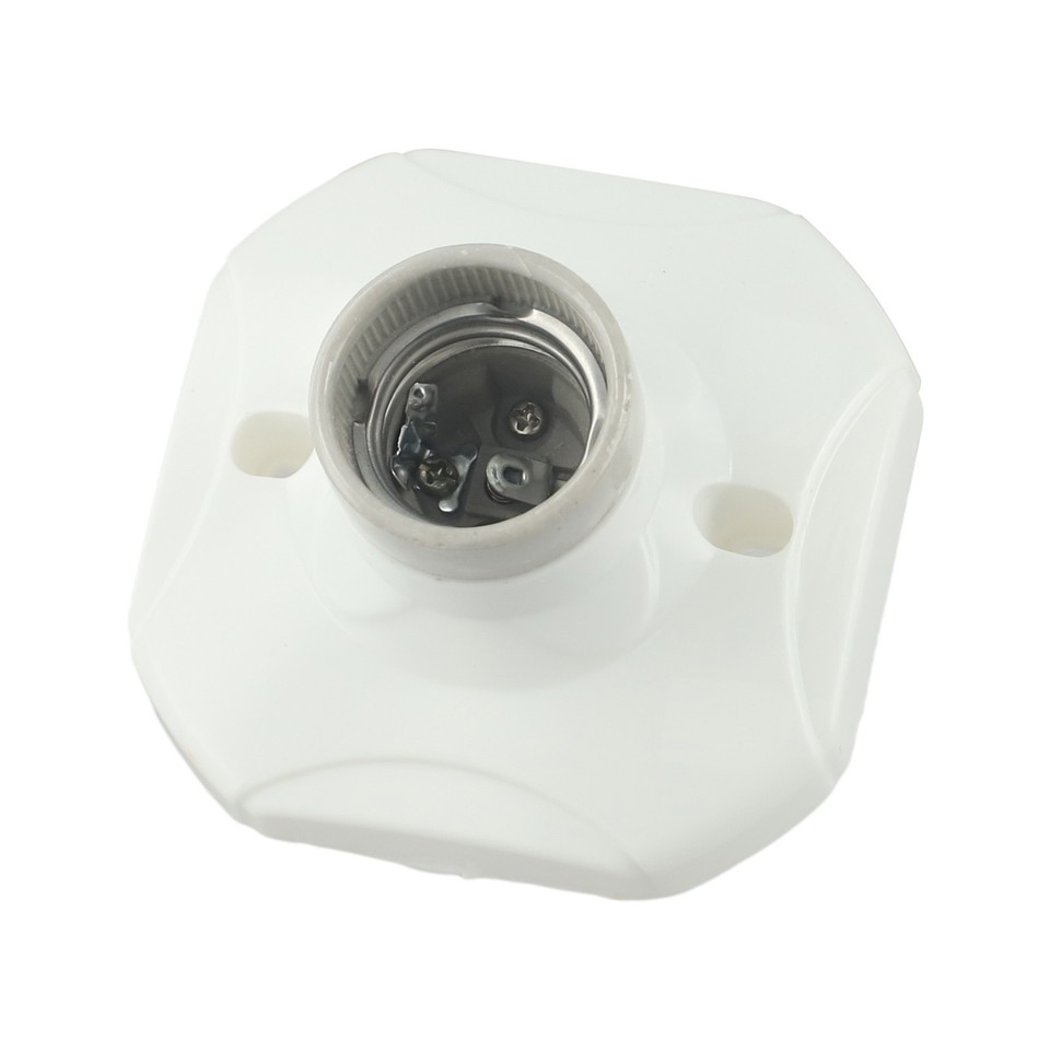 E27 Lamp Holder Straight Round Screw The Light Bulb ABS Adapter Base ...