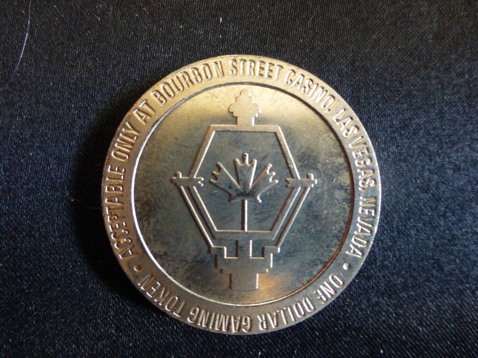BOURBON STREET CASINO LAS VEGAS NEVADA $1 GAMING TOKEN DATED 1985 ...
