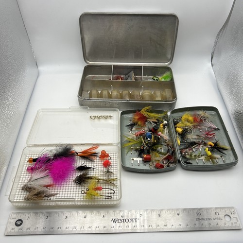 Huge Lot Of Tiny Fly Fishing Flies Lures Handmade In 3 Easy Carry Cases ...