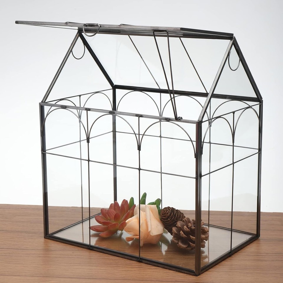 Large Glass Terrarium Planter Clear House Display Box for Succulent ...