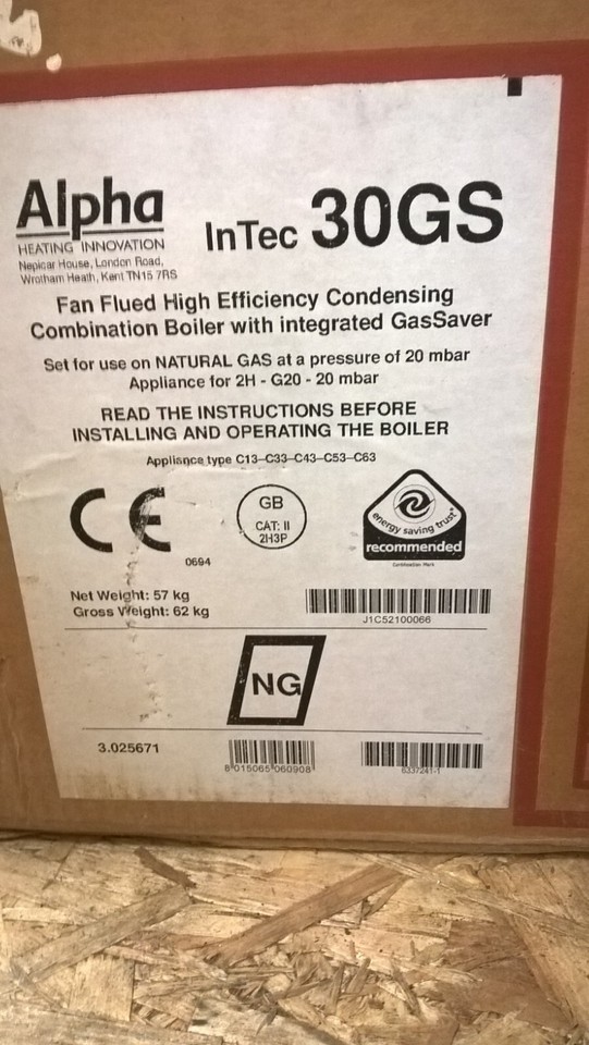 Alpha InTec 30GS high effciency ErP combi boiler BNIB | eBay UK