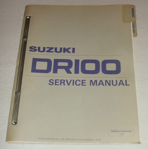 Suzuki Dr100 Sp100 Service Manual 1983-1990 Dr Sp 100 Repair Shop | eBay
