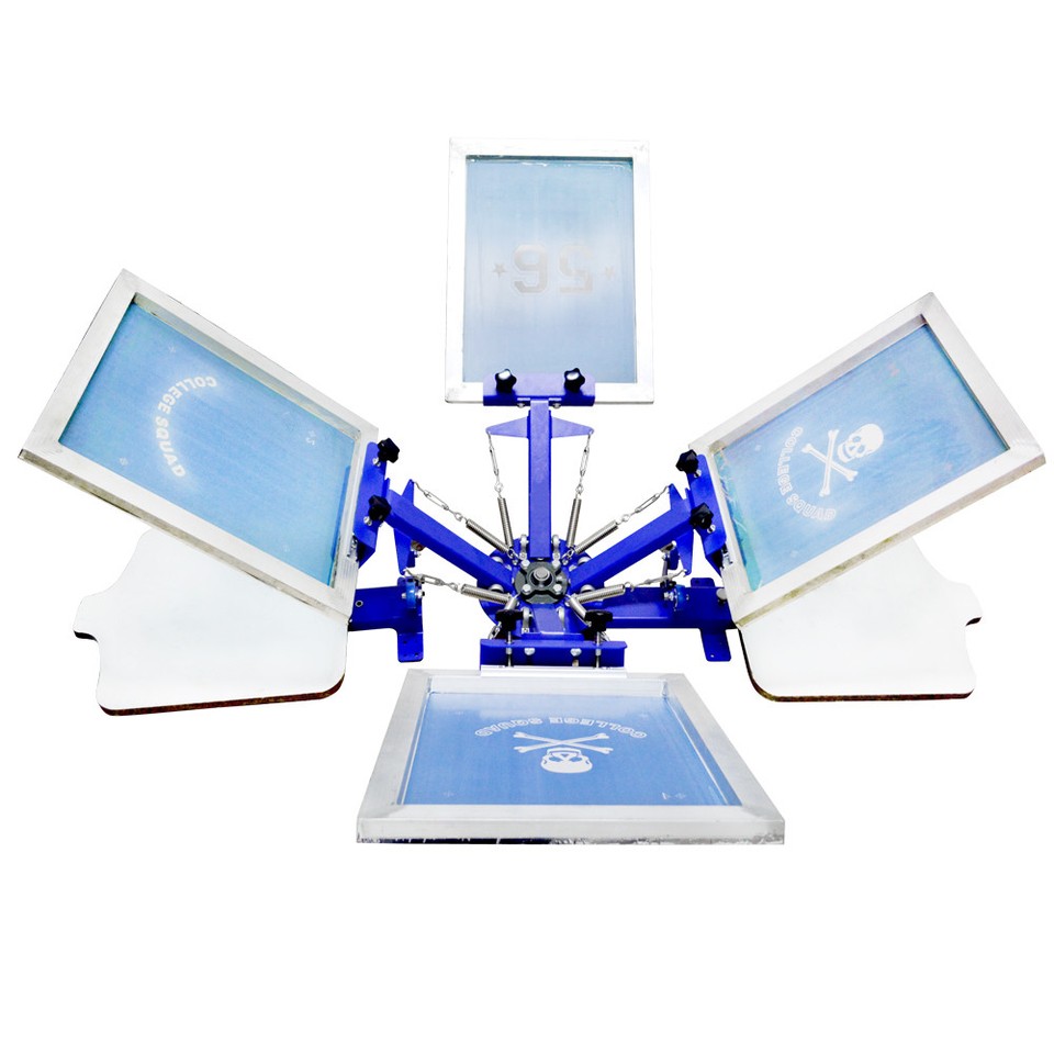 Economy 4 Color Screen Printing Press Machine Silk Screen T-shirt Press ...