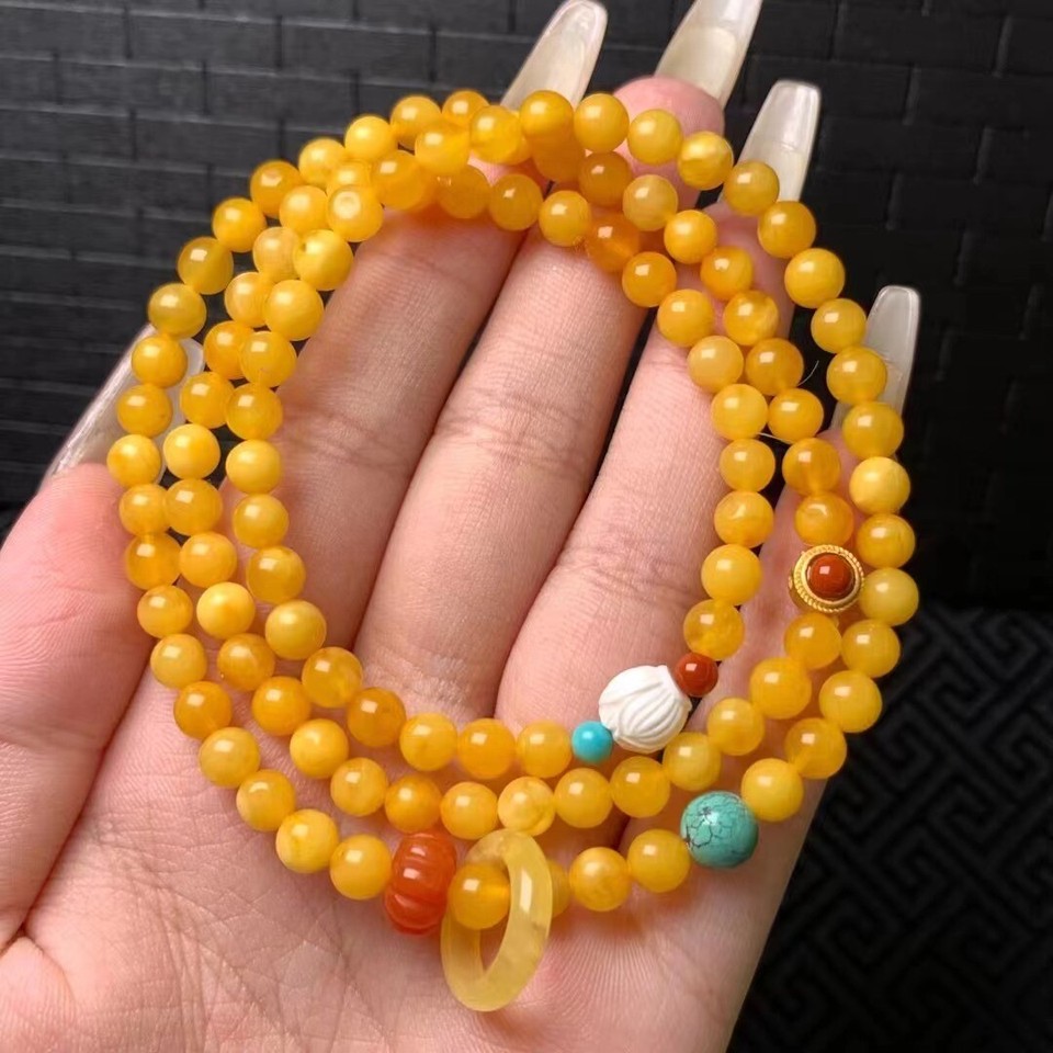 Beaded Wrap Bracelet Necklace Women Fine Jewelry Gift Mala Prayer Amber ...