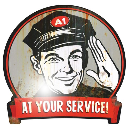 AT YOUR SERVICE 60cm Sticker Sticker OEM Old School Retro Car US Cars ...