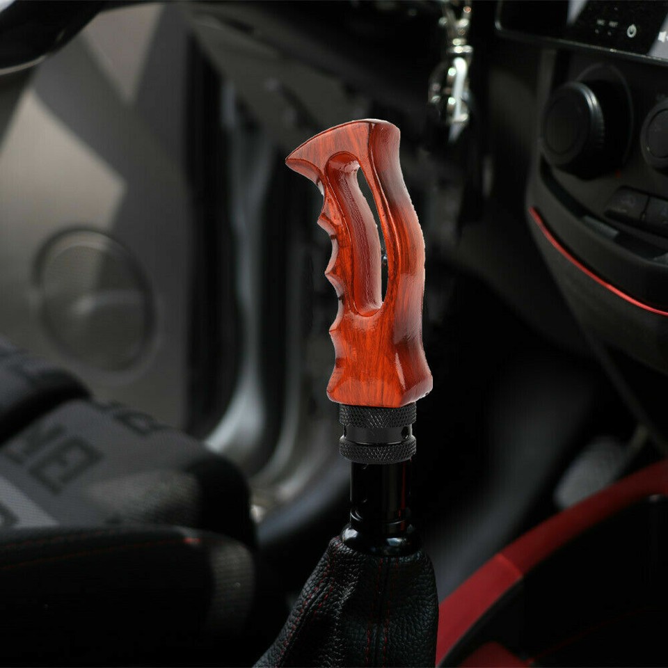 Universal Wood Slotted Pistol Grip Handle Manual Gear Stick Shift Knob ...