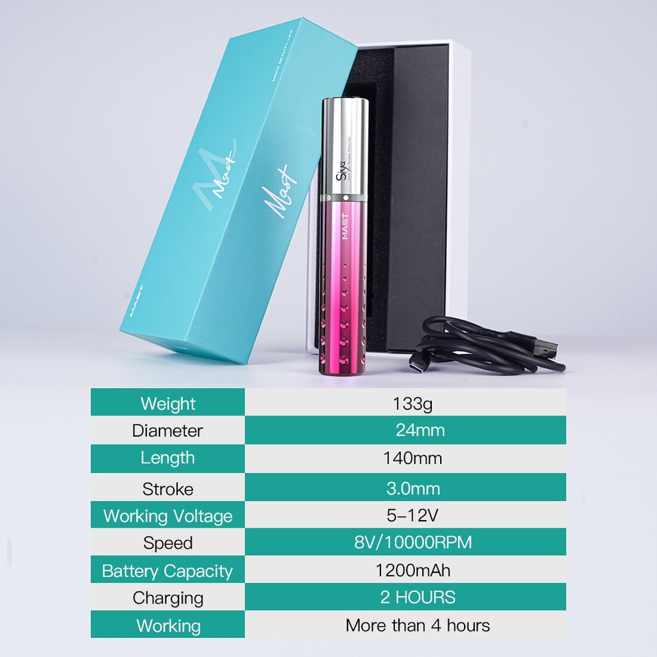 Mast Tour Siya Wireless Tattoo Machine Rotary Permanent Makeup Pen ...