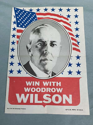 WIN WITH WOODROW WILSON Original Topps Mini Campaign Poster 1972 | eBay