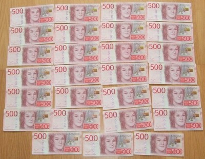 Left Over Holiday Money Sweden 500kr Notes x27 = 13500kr | eBay UK