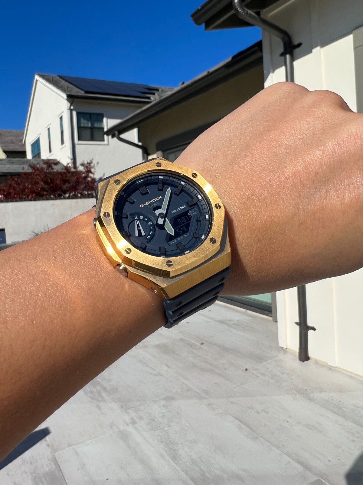 GA2110ET-2A Casioak AP Royal Oak Blue Version Custom Made Yellow Gold G ...