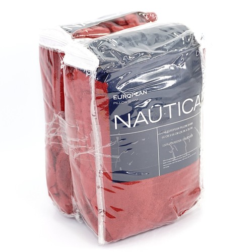 Nautica Set of 2 Red Ultra Soft Plush Microfiber Euro Shams 100% ...