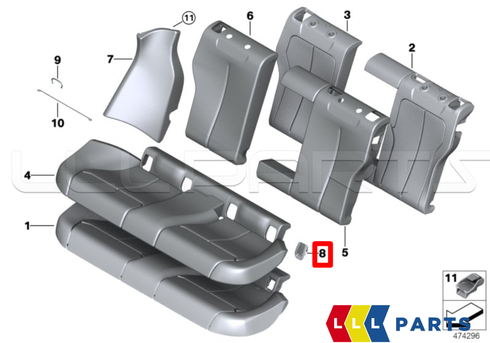 NEW GENUINE BMW 4 SERIES F32 F36 REAR INTERIOR SEATS ISOFIX COVER ...