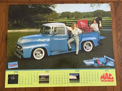 1992 MAC Tools Calendar Poster 1956 Ford F-100 Truck Sexy Girl | eBay