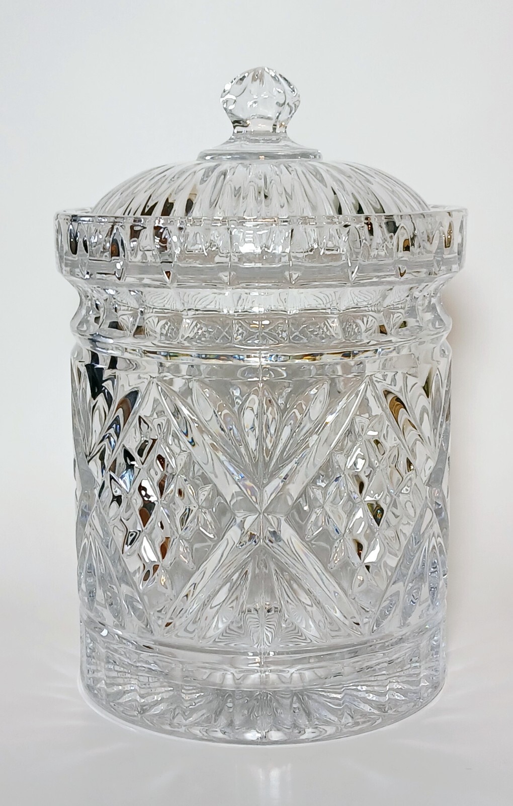 Godinger Dublin Crystal Collection Cut Glass Biscuit Barrel Lidded ...
