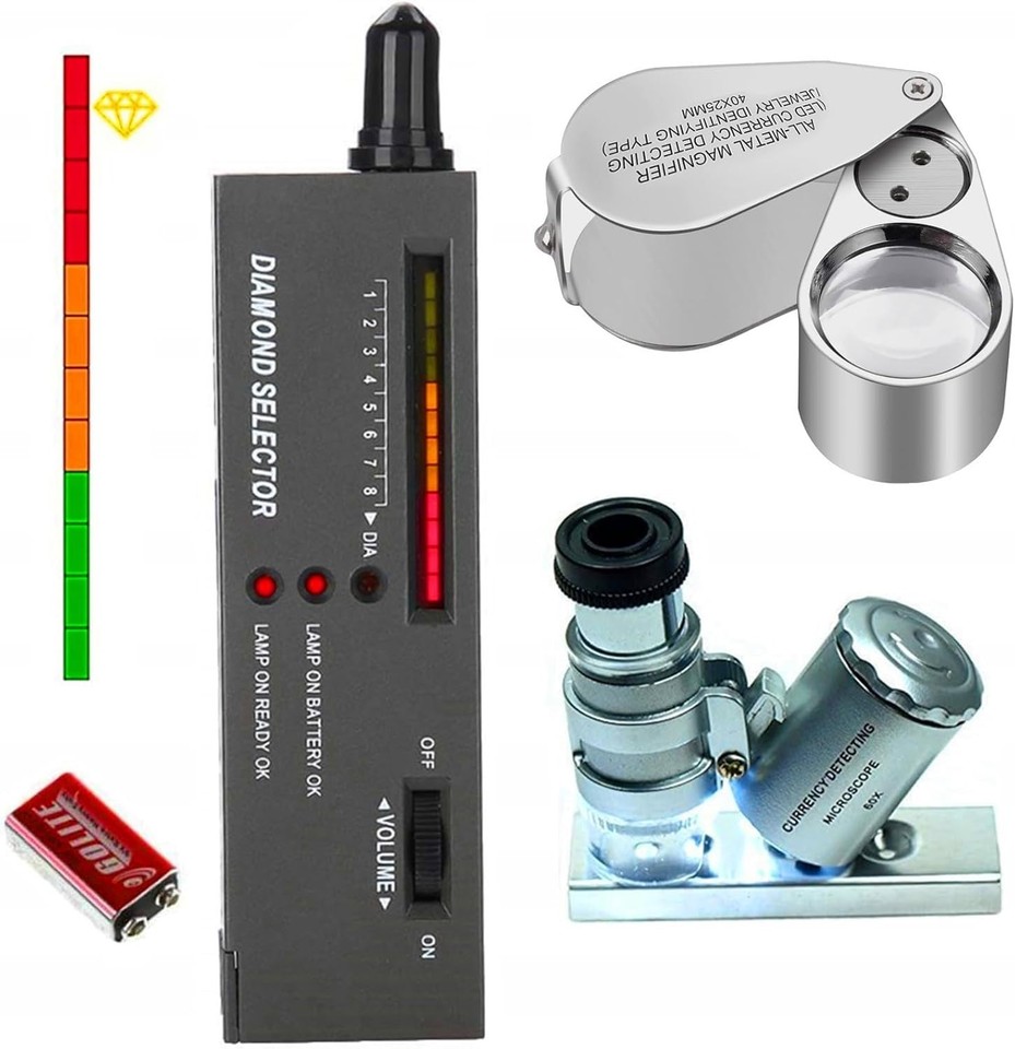 Diamond Testing Kit: Accurate Tester Pen & Dual Magnifying Glass for ...