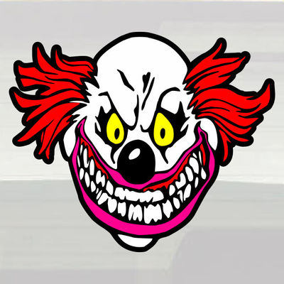 No Fear Evil Clowns X-LG 14.5" Decal Sticker Clown Madman Joker Jester ...