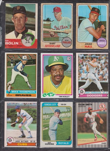 Mixed Lot (9) Topps Fleer OPC Baseball Cards Mid Grade 1963 1968 1974 ...
