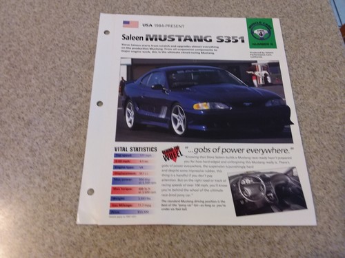 Ford MUSTANG SALEEN S351 1984 to? MUSCLE CAR SERIES #6 | eBay