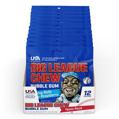 Big League Chew Big Rally Blue Raspberry Bubble Gum - Bold Blue ...