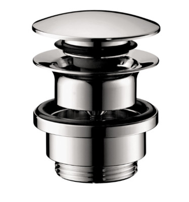 Hansgrohe 50100101 1-1/4-Inch Bathroom Push-Open Drain for Sinks CHROME ...