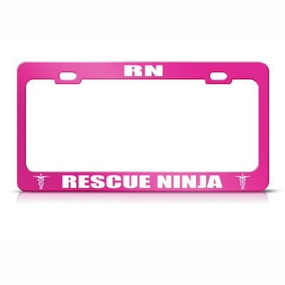 Metal License Plate Frame Rn Rescue Ninja Car Accessories Hot Pink | eBay