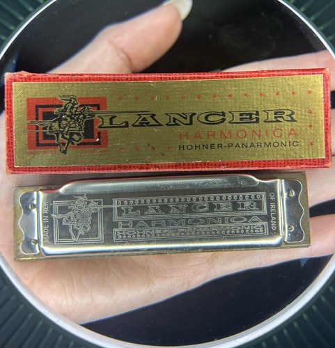 VINTAGE Hohner Lancer Harmonica KEY OF G Diatonic 4" IRELAND PLAYABLE ...