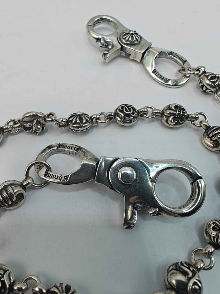 Chrome Hearts Cross Ball Wallet Chain Sterling Silver | eBay