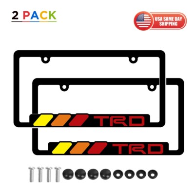2x Toyota TRD Sport Retro 4x4 Front Rear License Plate Frame Cover ...