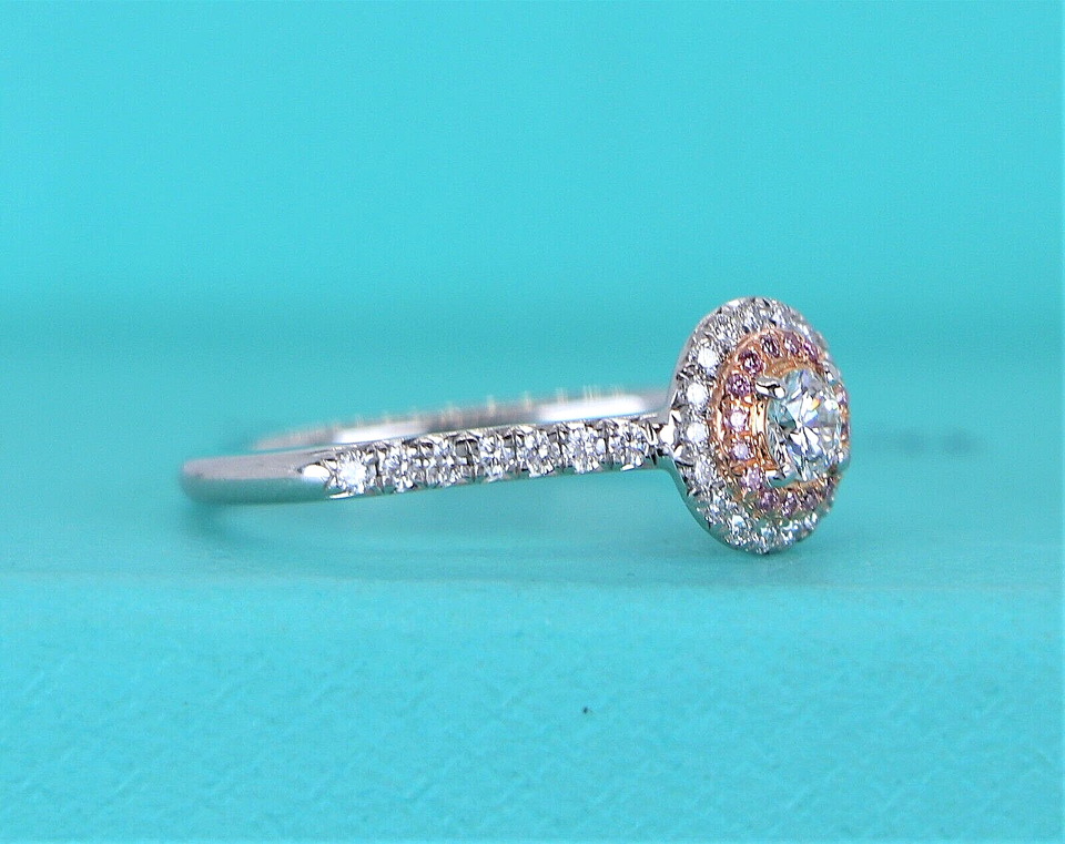 Tiffany & Co Platinum 18k Rose Gold Soleste .18ct Diamond Halo ...