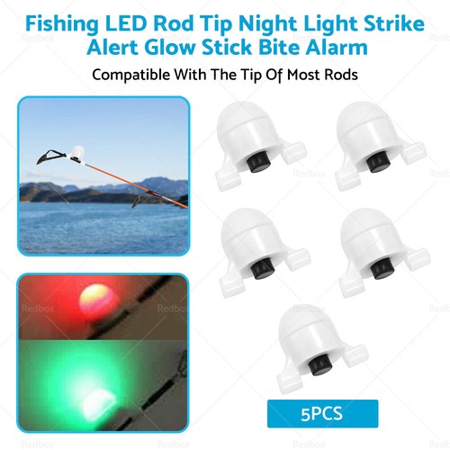 5PCS Fishing LED Rod Tip Night Light Strike Alert Glow Stick Bite Alarm ...