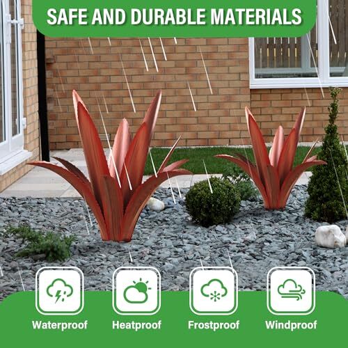 Thickened Large Metal Agave Plant Outdoor Decor, Metal Agave Yard Art ...