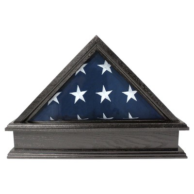 Jefferson Folded Flag Display Case & Pedestal for 3' x 5' Flag - Black ...