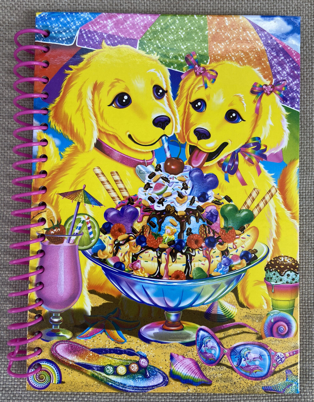 Lisa Frank Notebook Pad Paper Dogs Casey and Caymus 5x7 Blank Sheet ...