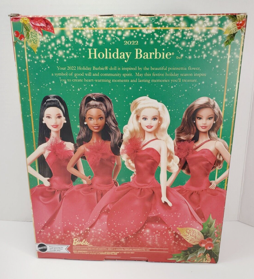 NEW 2021 Barbie Signature 2022 Holiday Doll Blonde Hair/ Red Dress ...