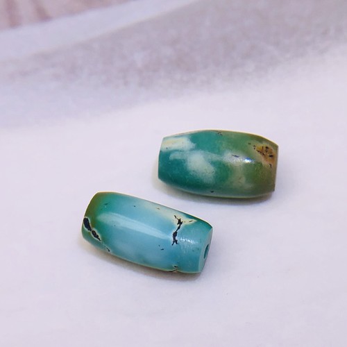Natural Turquoise pendant barrel bead Tube bead vintage Gemstone DIY ...