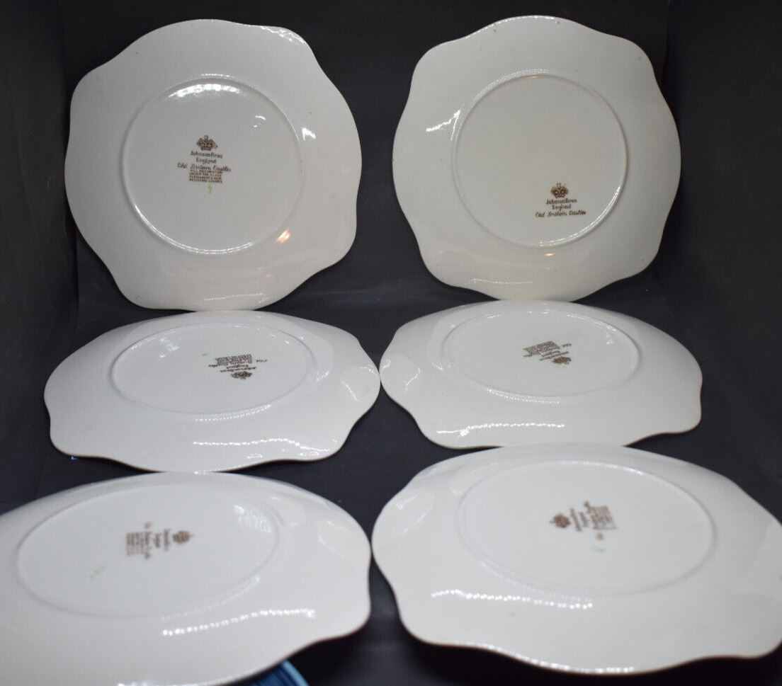 Set of 12 Johnson Brothers Old Britain Castles Multicolor Square 7.5 ...