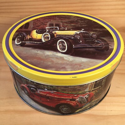 JACOBSENS BAKERY “Classic Cars” Collectable Vehicle Biscuit Tin Metal ...