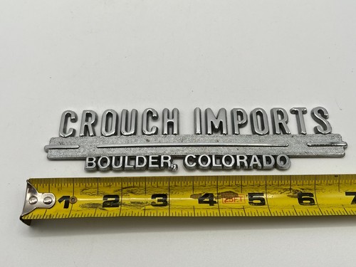 Vintage Metal Dealer Dealership Emblem / Badge - Crouch Imports Boulder ...